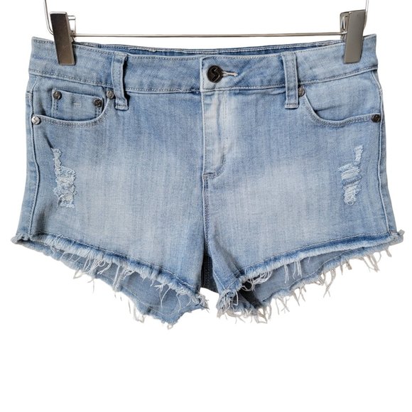 Scissor | Bottoms | Scissor Cut Off Frayed Distressed Light Wash Denim ...